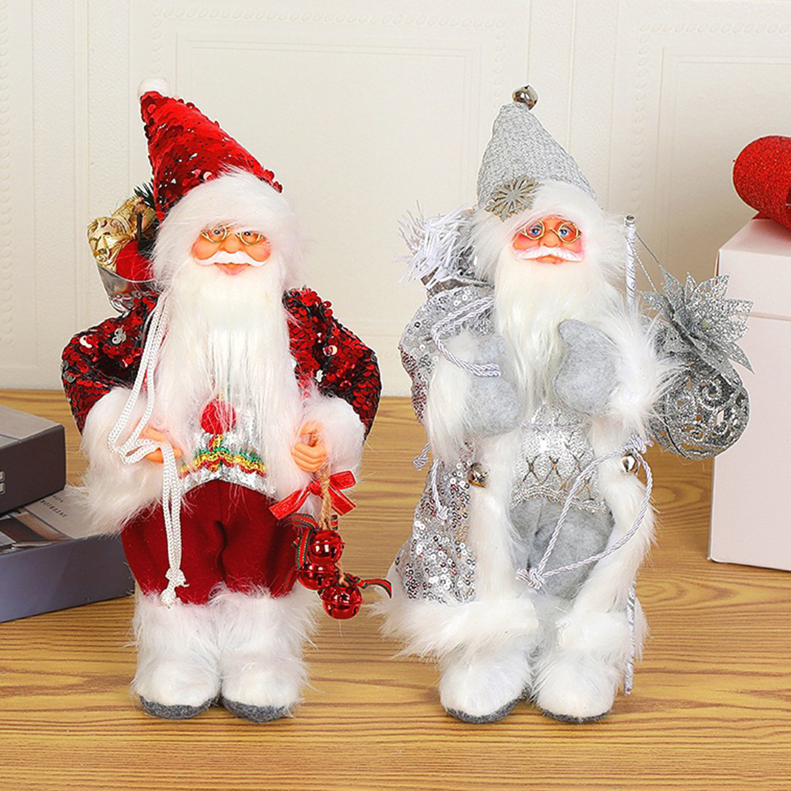 Travelwant Christmas Plush Toys Santa Claus Plush Doll Reindeer Stuffed ...