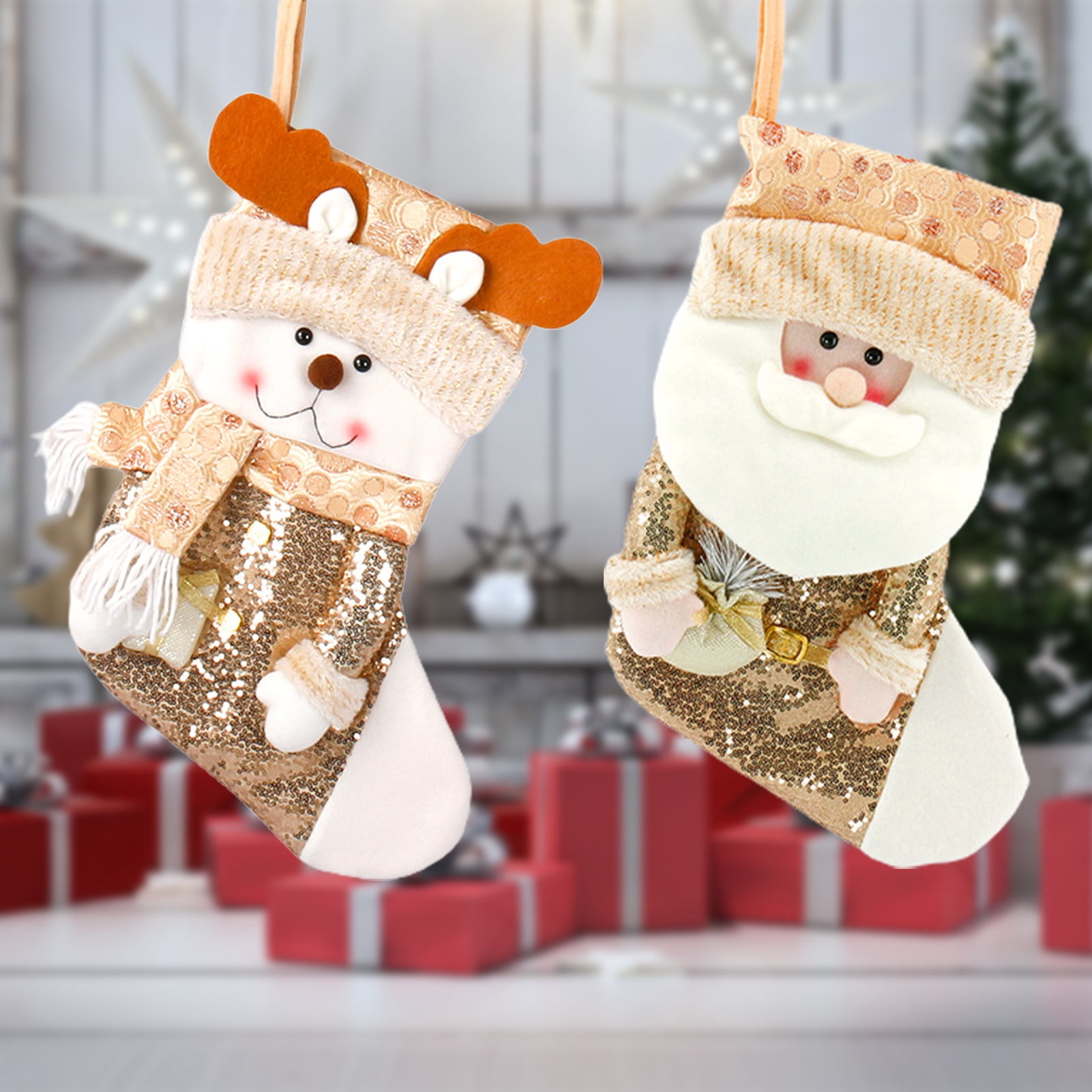 Travelwant Christmas Stockings Deer, Bear, Animal One Piece, Felt Large ...