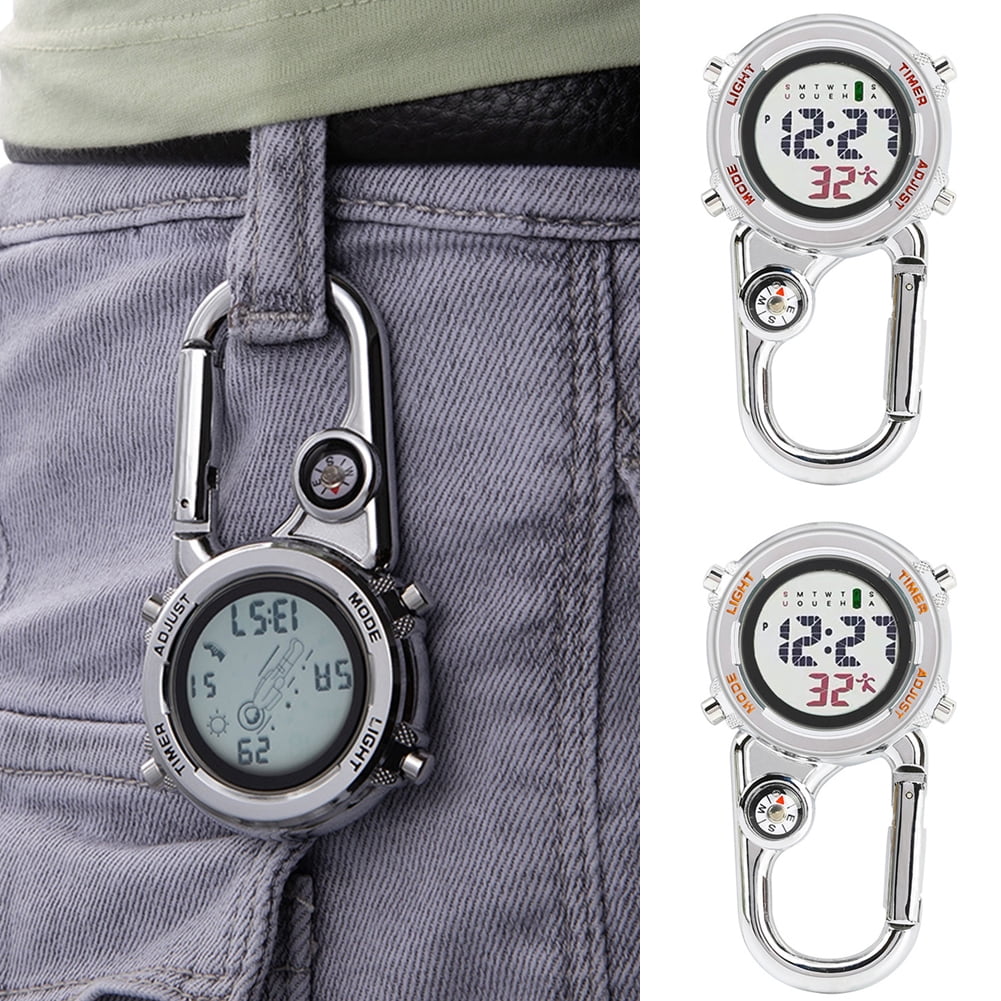 Travelwant Clip on Digital Quartz Watch Backpack Belt Waterproof and ...