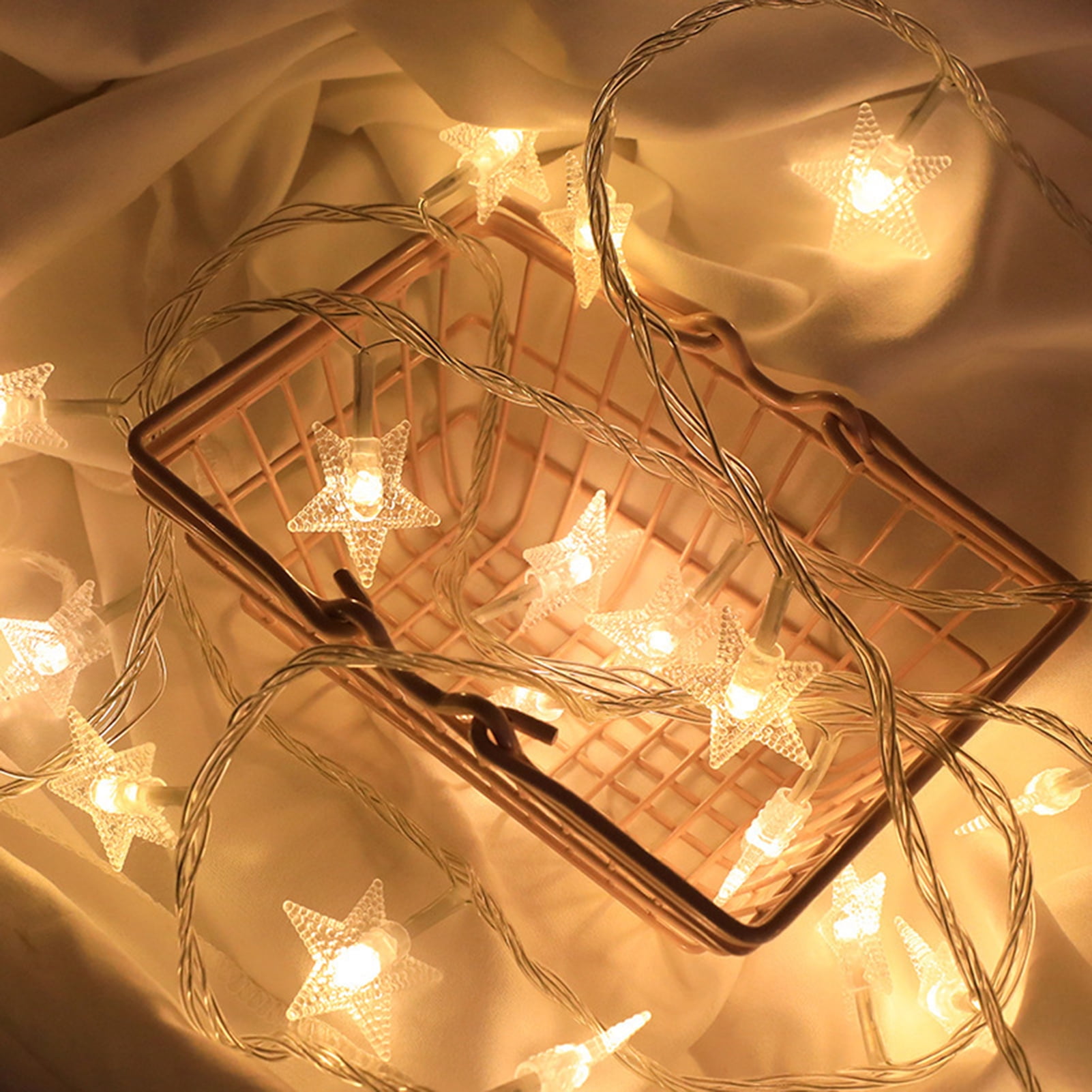 Travelwant Color Changing Star String Lights Plug in Star Fairy Lights ...