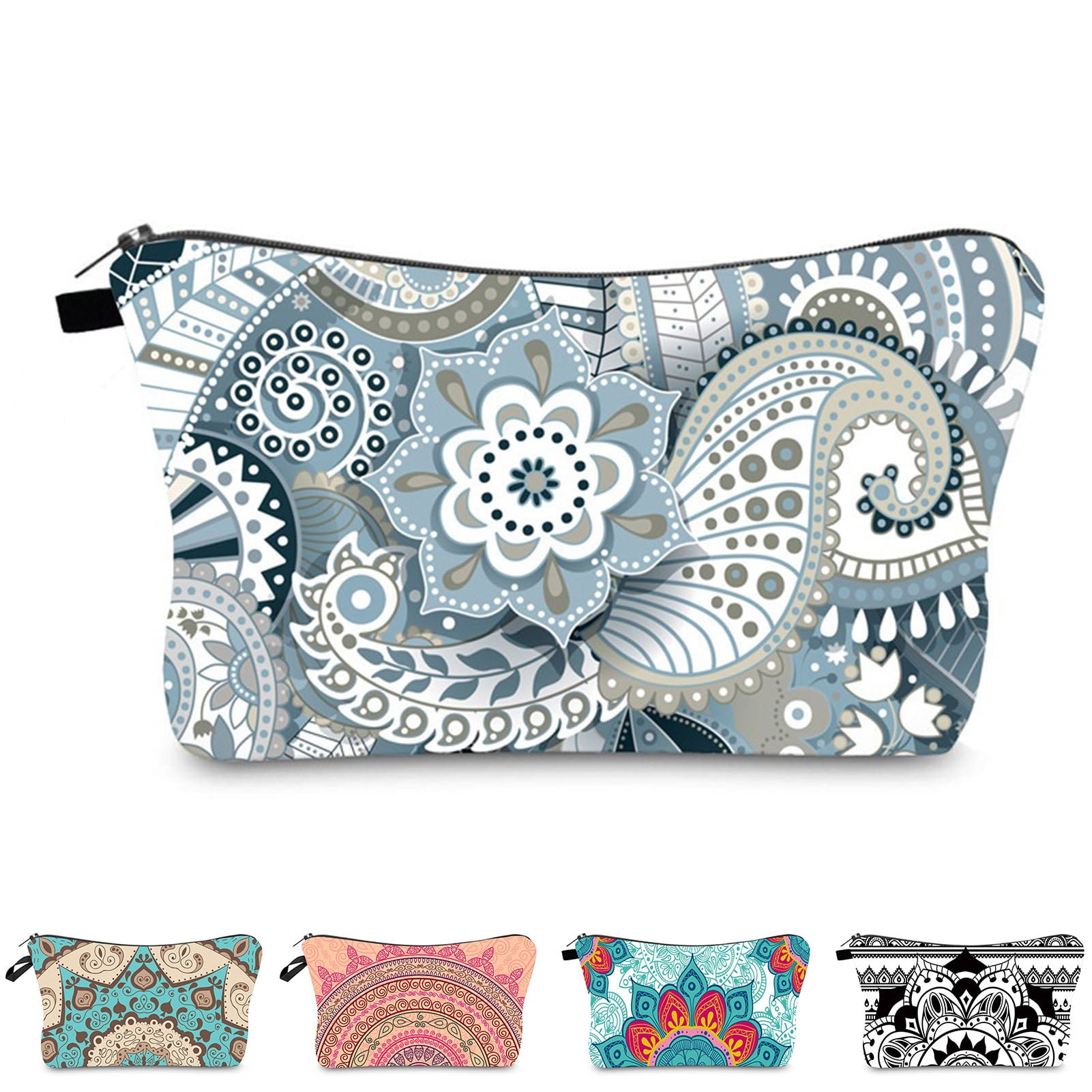 Travelwant Makeup Bag, Waterproof Cosmetic Bag, 3D Vintage Mandala ...