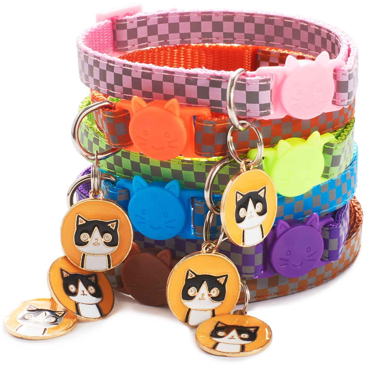 Travelwant Cotton Breakaway Cat Collars Pendant Kitty Kitten Collars ...