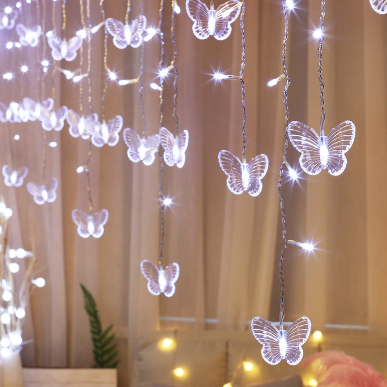 Travelwant Curtain Lights Waterproof Window Curtain String Lights with ...
