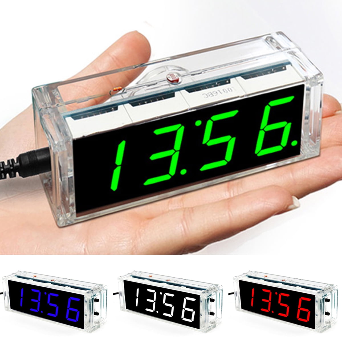 Travelwant DIY Electronic Clock kit 4 Digital Tube Multicolor LED time ...