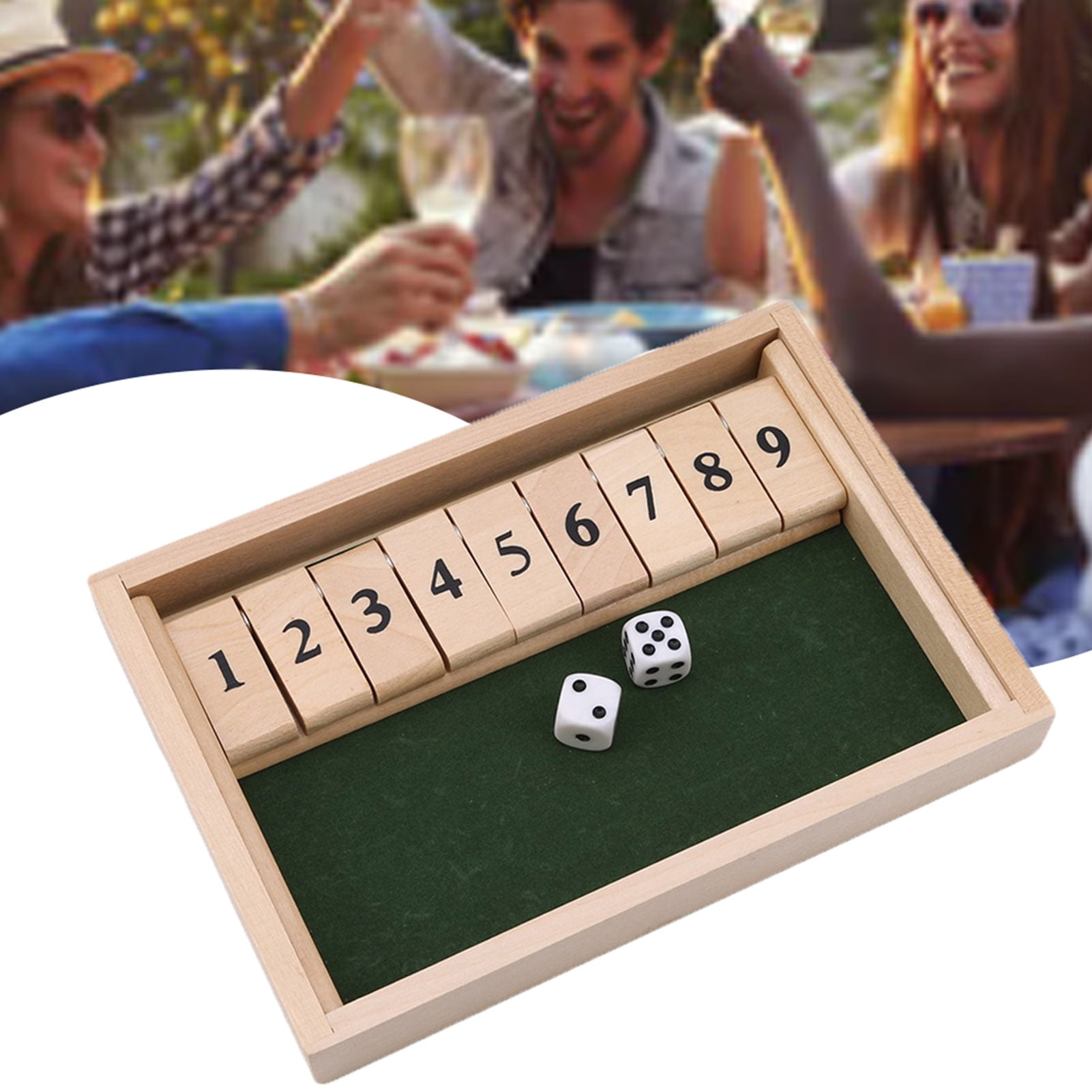Travelwant Deluxe Dice Board Game – 9 Number Flip Tiles with Natural ...