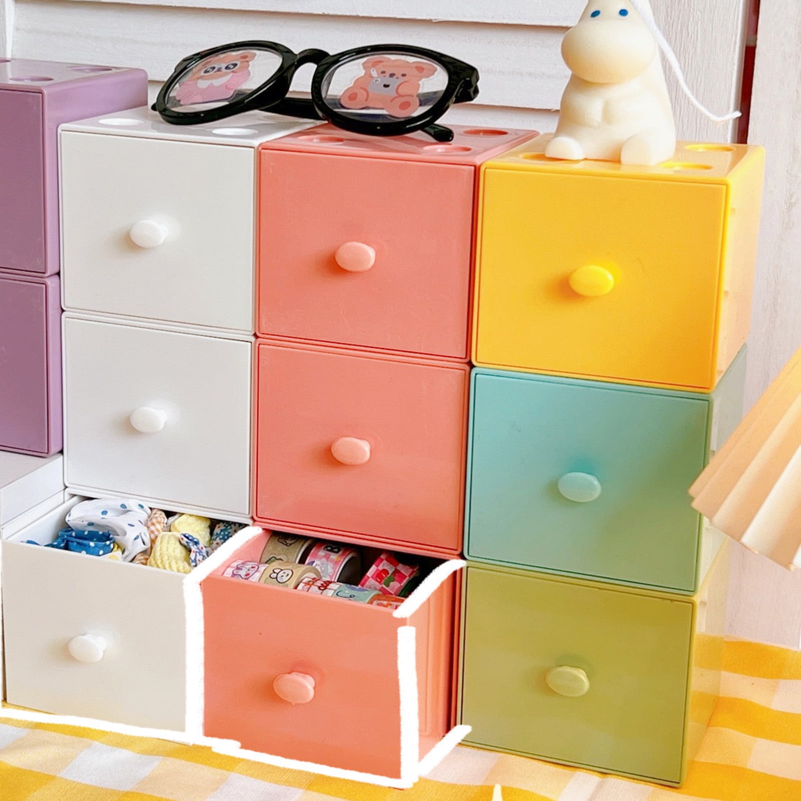 Travelwant Desktop Storage Box Organizer Drawer,Stackable Large ...