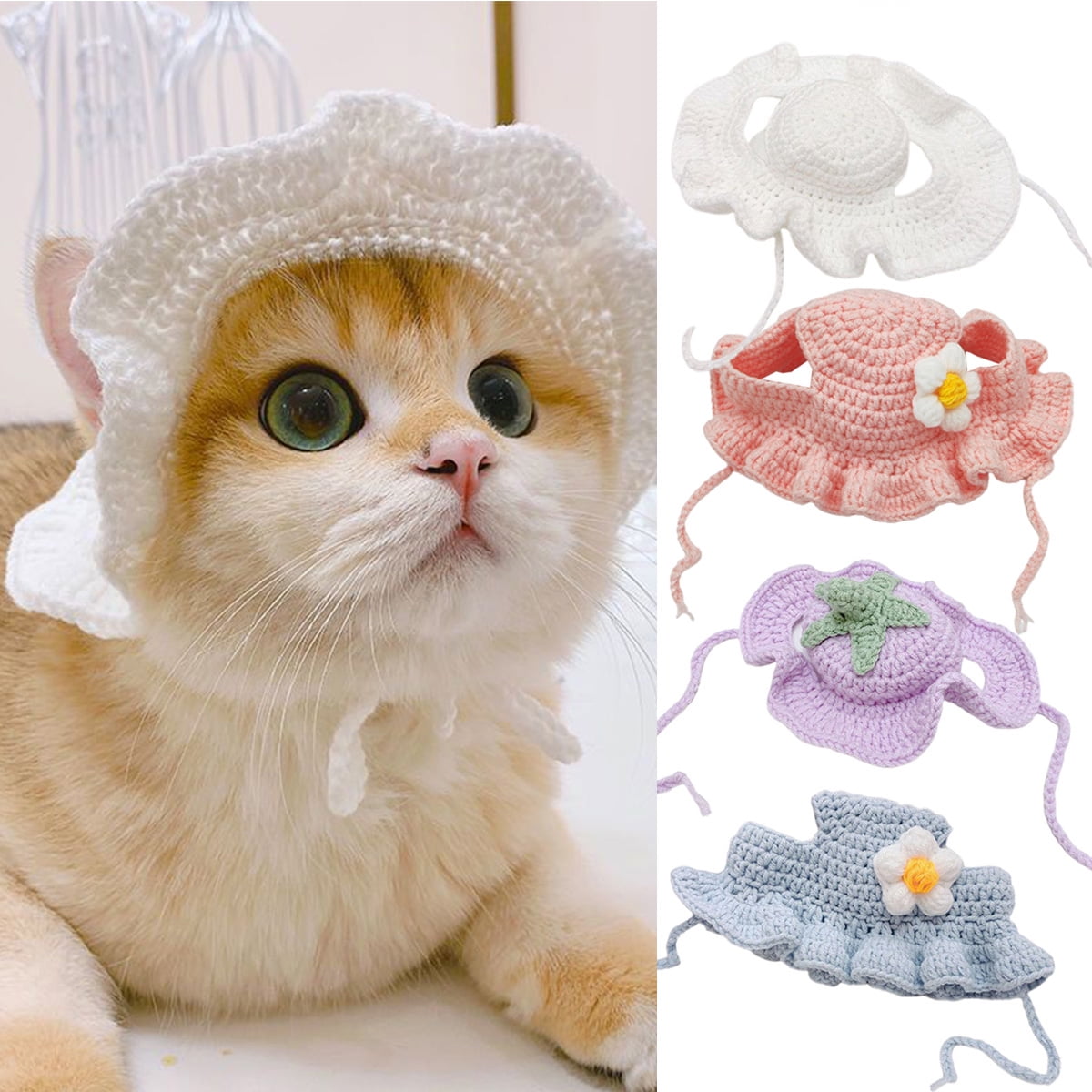 Travelwant Dog Cat Princess Hat Round Brim Pet Baseball Hat Dog Mesh ...
