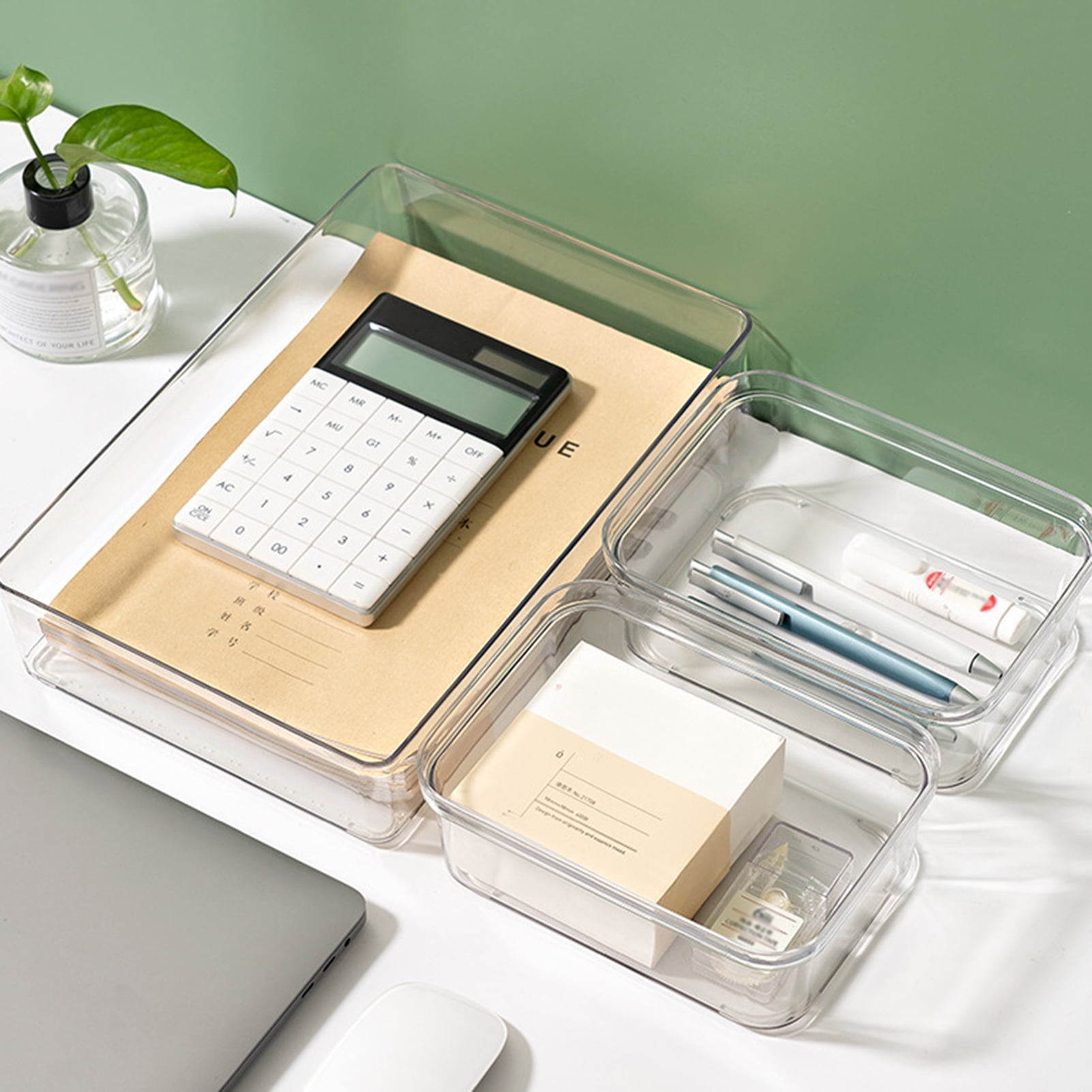 Travelwant Drawer Organizer with Non-Slip Silicone Pads, Desk Drawer ...