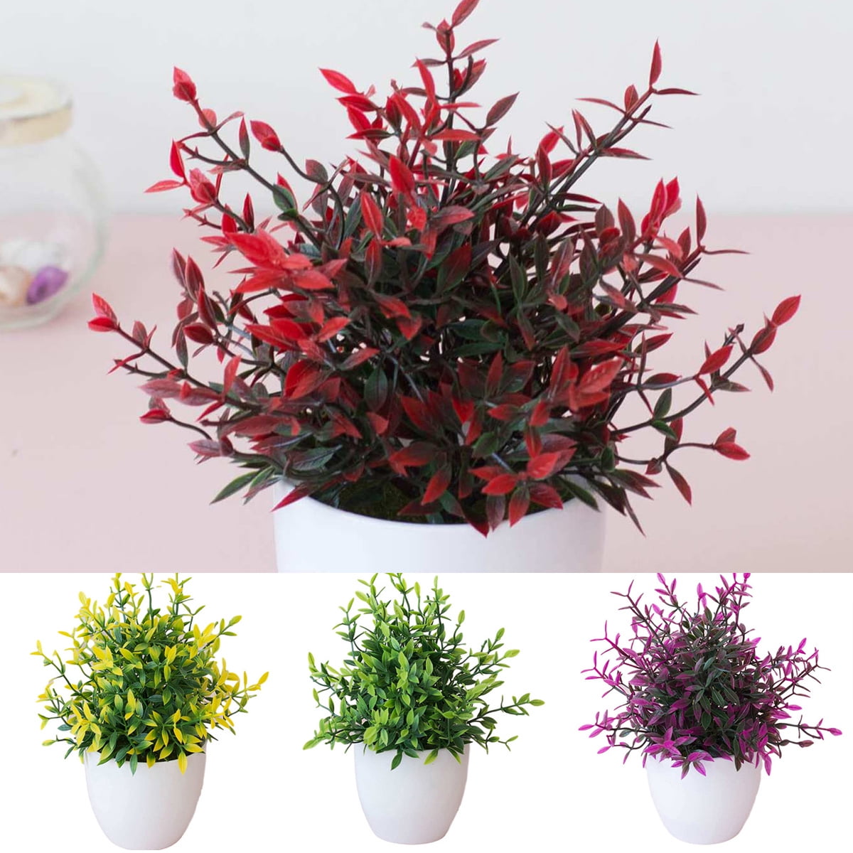 Travelwant Fake Plants, Artificial Potted Flowers Small Potted Plants ...