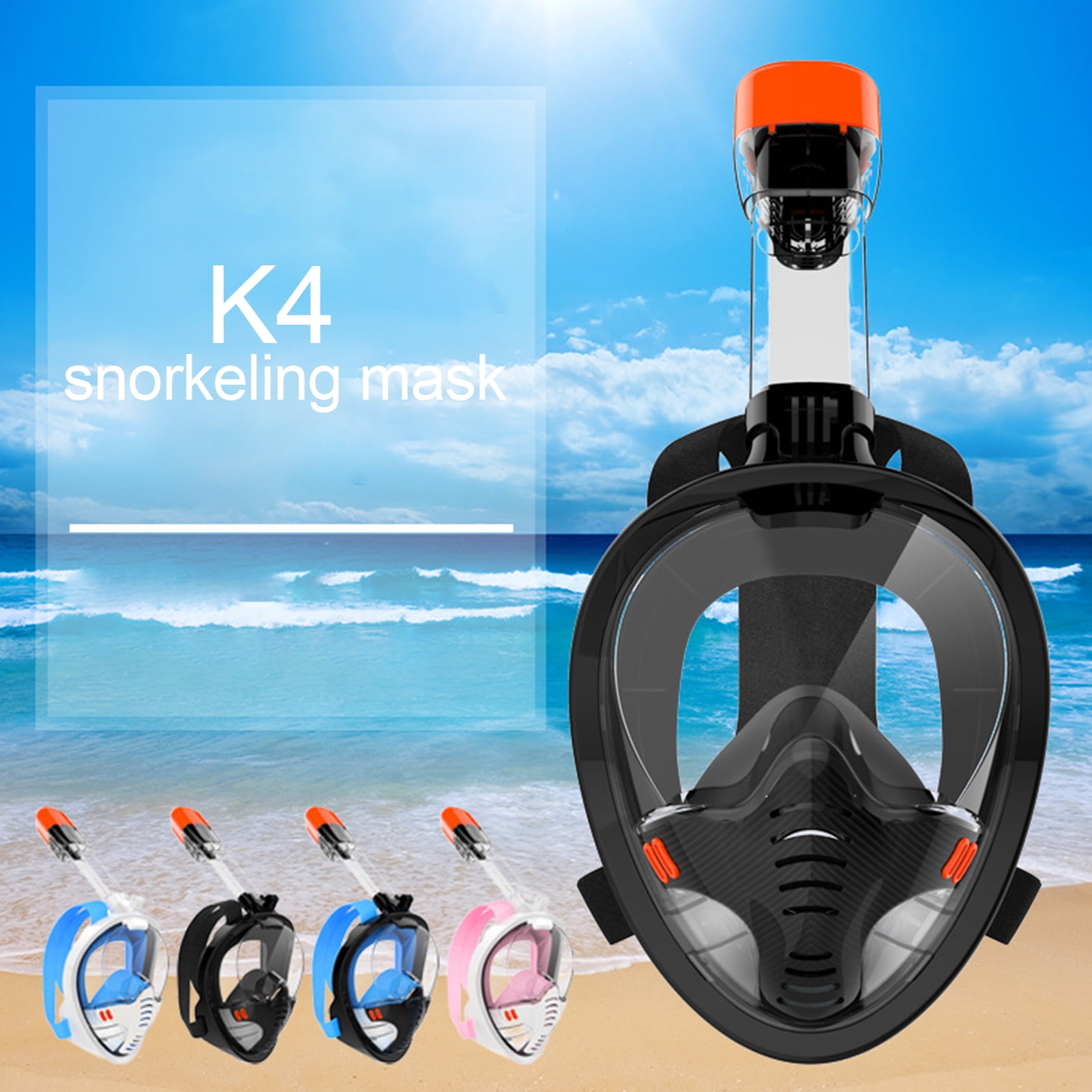Travelwant Full Face Snorkel Mask, Snorkeling Gear with Camera Mount ...