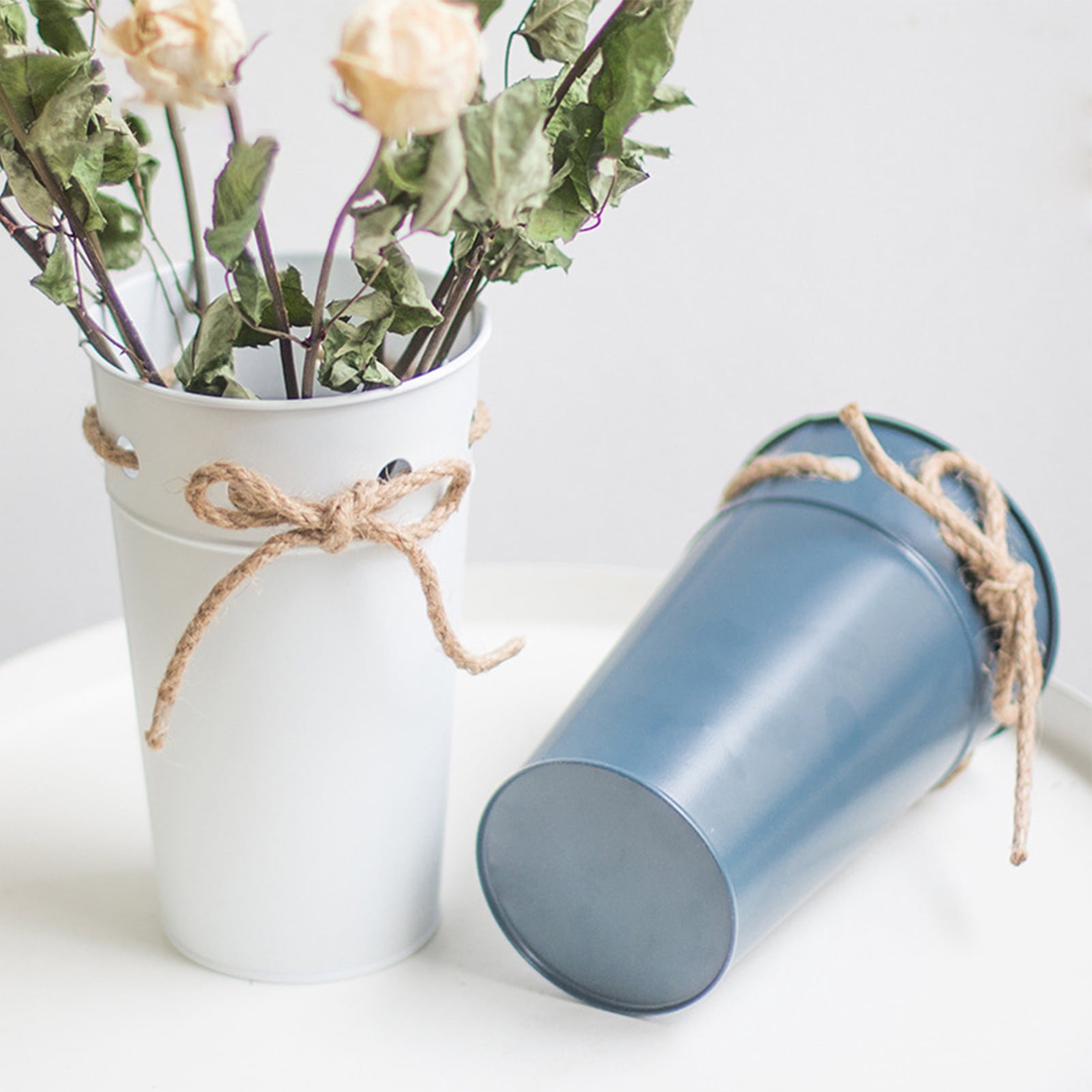 Travelwant Galvanized Vase, Galvanized Bucket,Farmhouse Vase ...