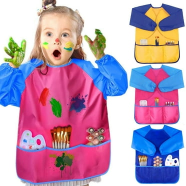 GAQLIVE Kids Art Smock Apron With Pocket For Children Artist Painting ...