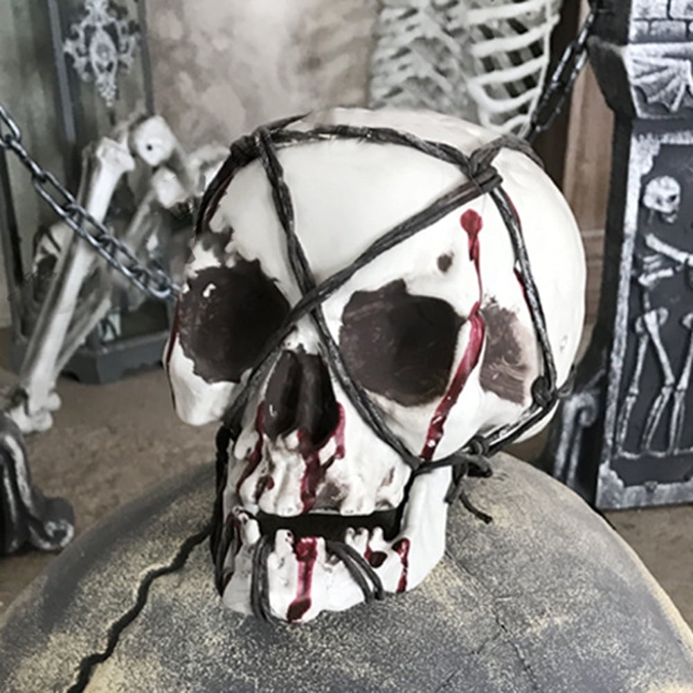 Travelwant Life Size Human Skull Statue Halloween Home Decor, Realistic ...
