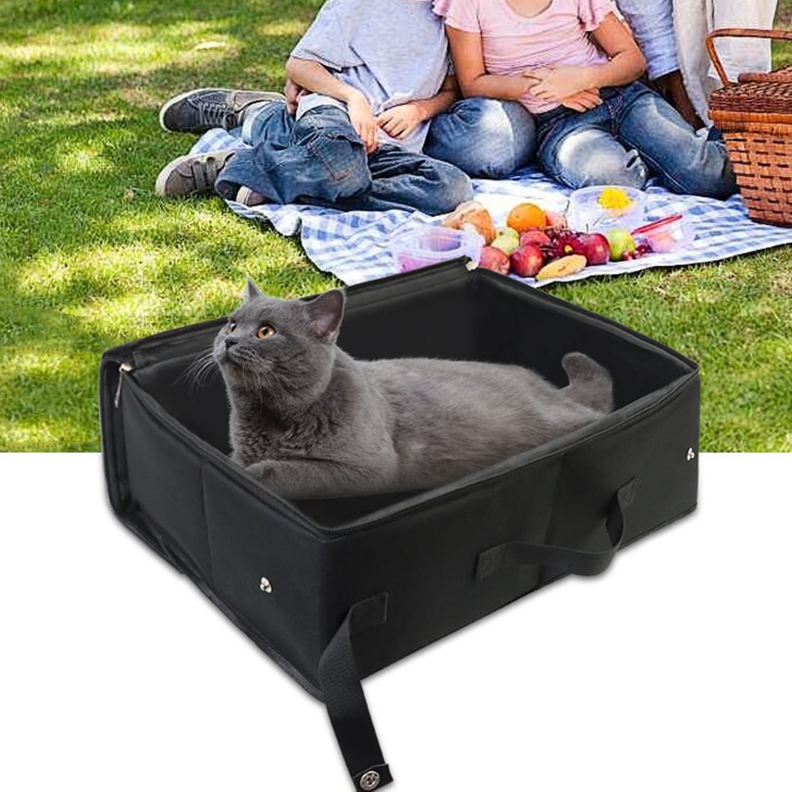 Travelwant Litter Box with Lid and Handle Standard Portable Collapsible ...