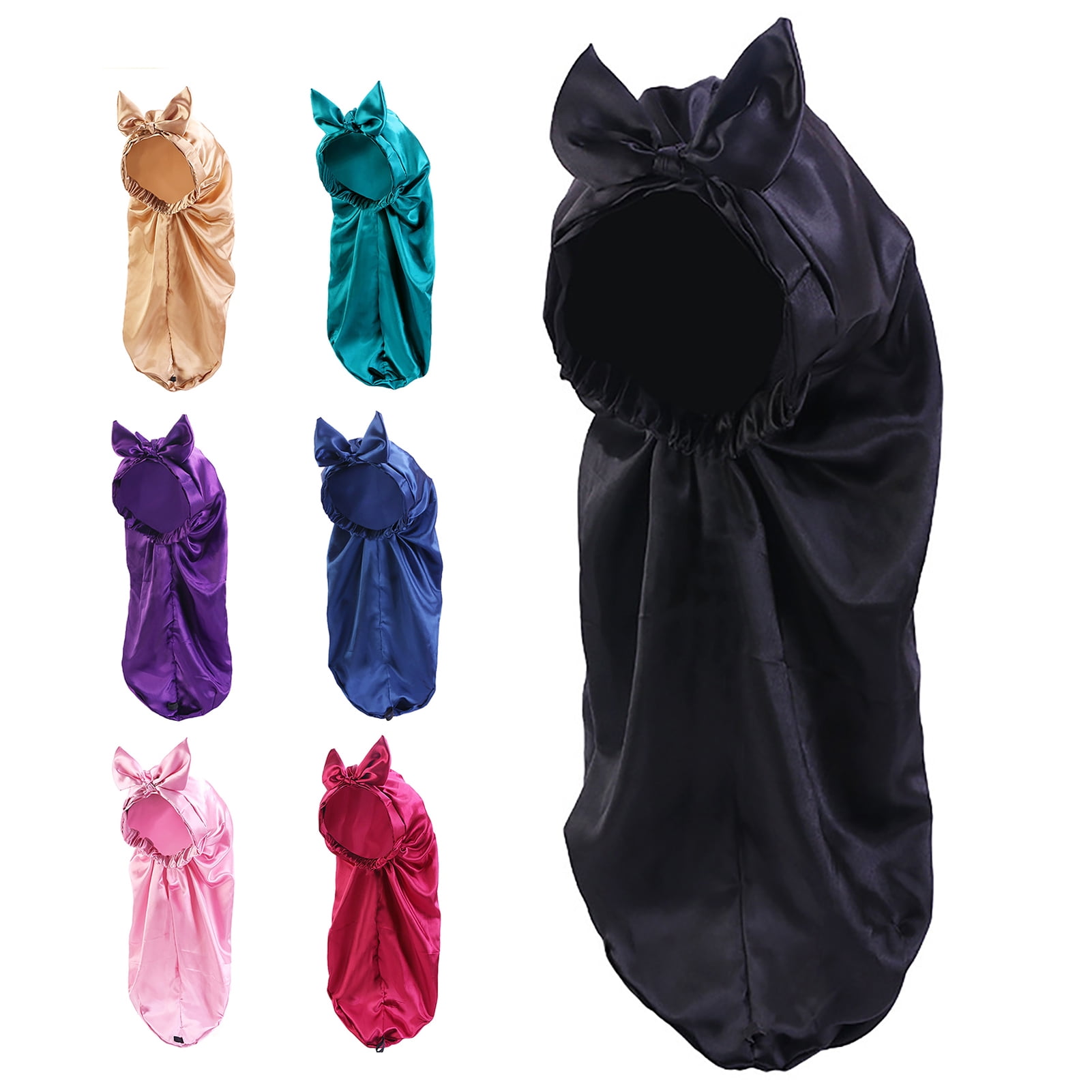 Travelwant Big Cover Sleeping Cap, Long Silk-Satin Bonnet for Women ...