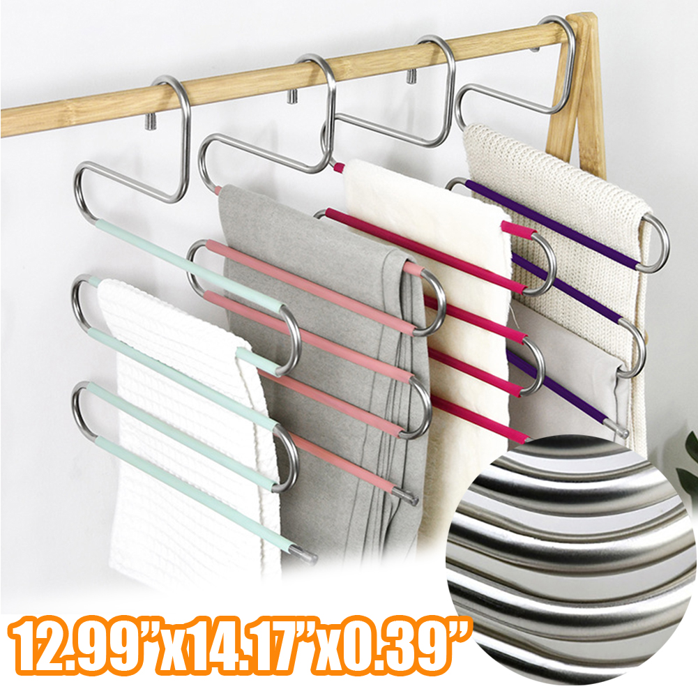 Travelwant Magic Pants Hangers, Space Saving Closet Hangers 5 Layers ...
