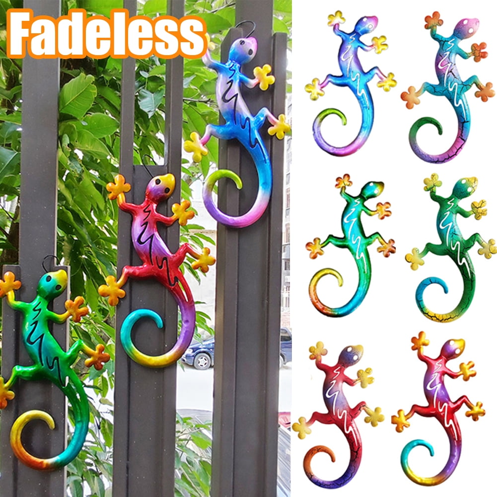Travelwant Metal Gecko Wall Art, Lizard Wall Decor, Garden Wall Decor ...