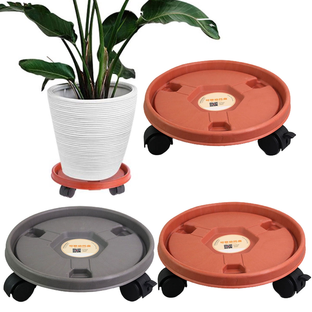 Travelwant Plant Pallet Caddy Plant Stand Round Flower Pot Mover, Plant ...