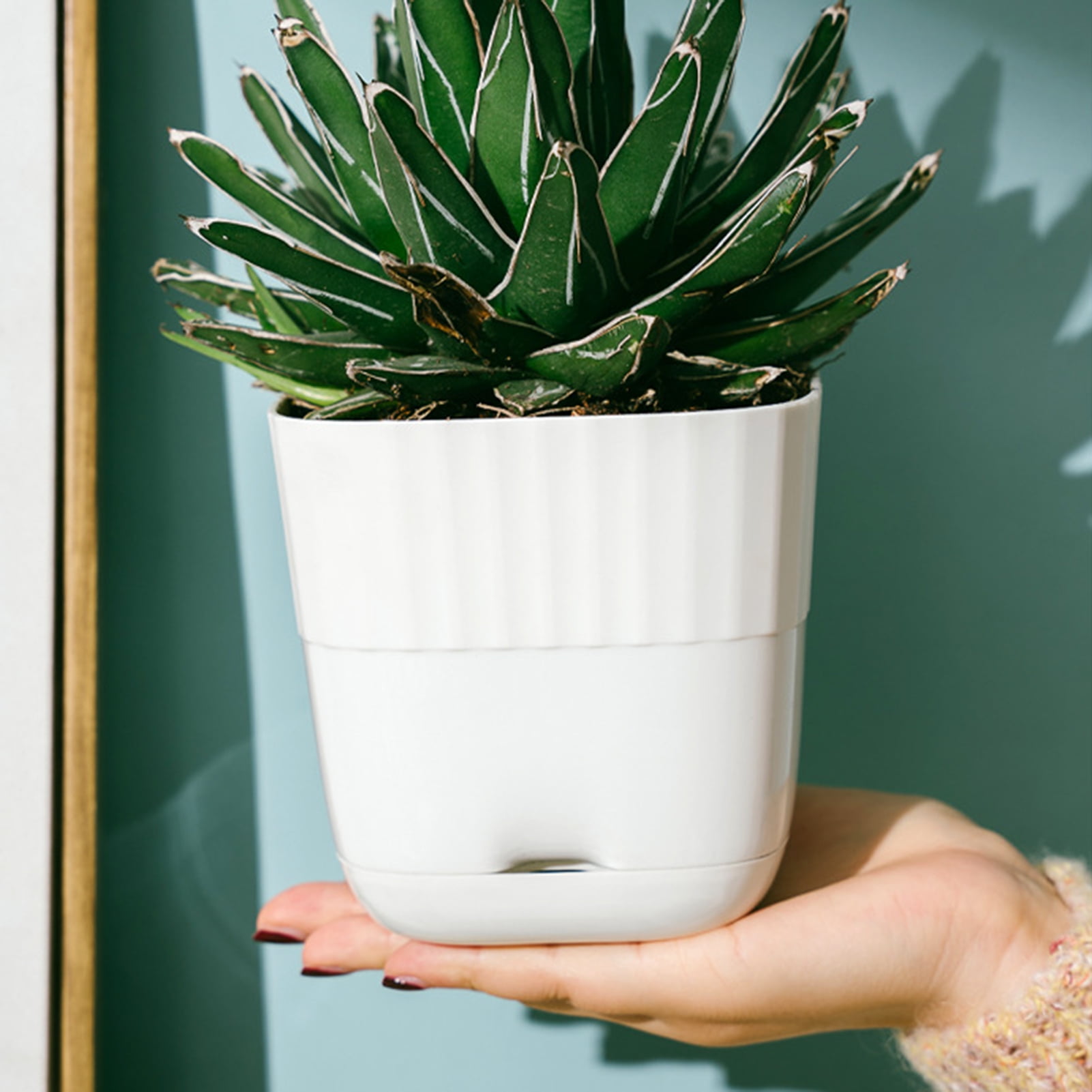 Travelwant Plant Pots Self Watering Planters High Drainage Flowers Pot ...