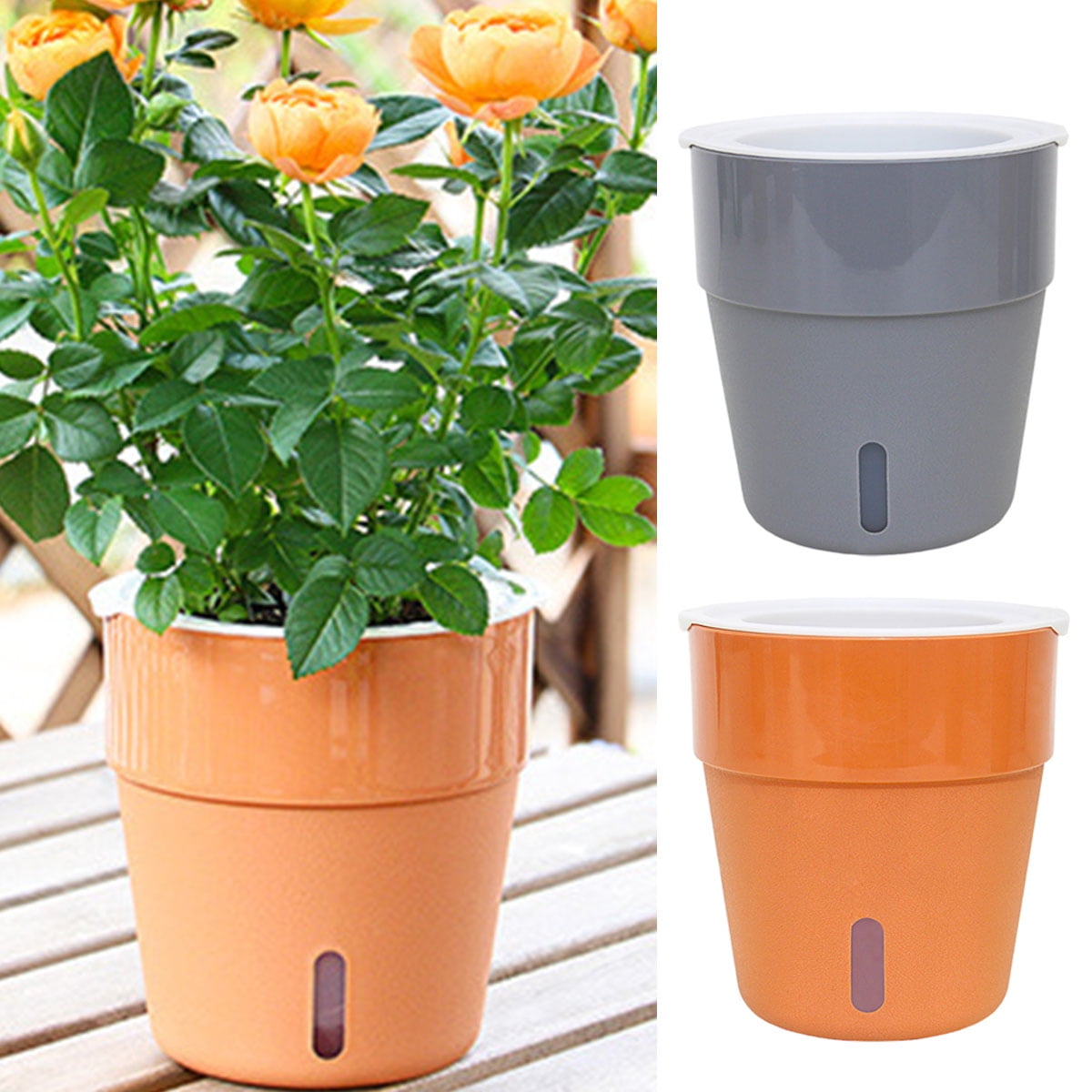 Travelwant Plant Pots, Self Watering Pots High Drainage Planters with ...