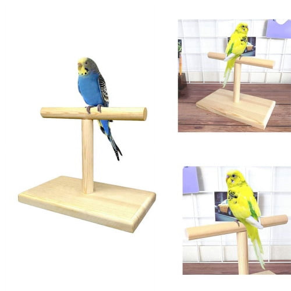 Travelwant Portable Wood Bird Parrot Training Spin Perch Stand ...