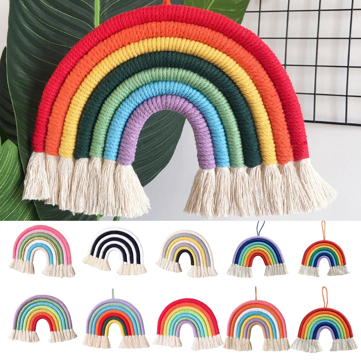 Travelwant Rainbow Macrame,Woven Boho Rainbow Wall Hanging with Tassels ...
