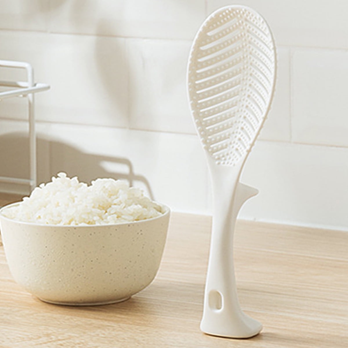 Travelwant Rice Paddle, Silicone Standing Rice Spatula with Non Stick ...