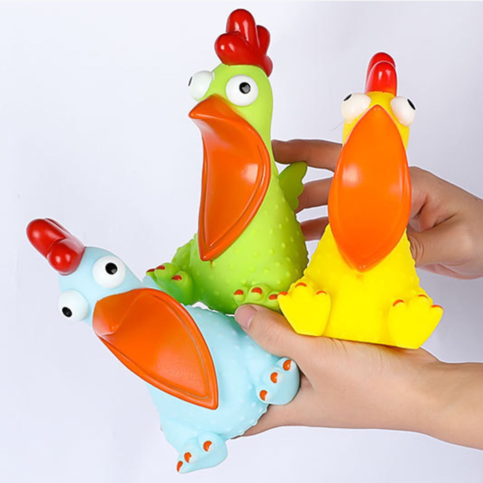 Travelwant Rubber Screeching Chicken, Squeeze Chicken with Sound Toy ...