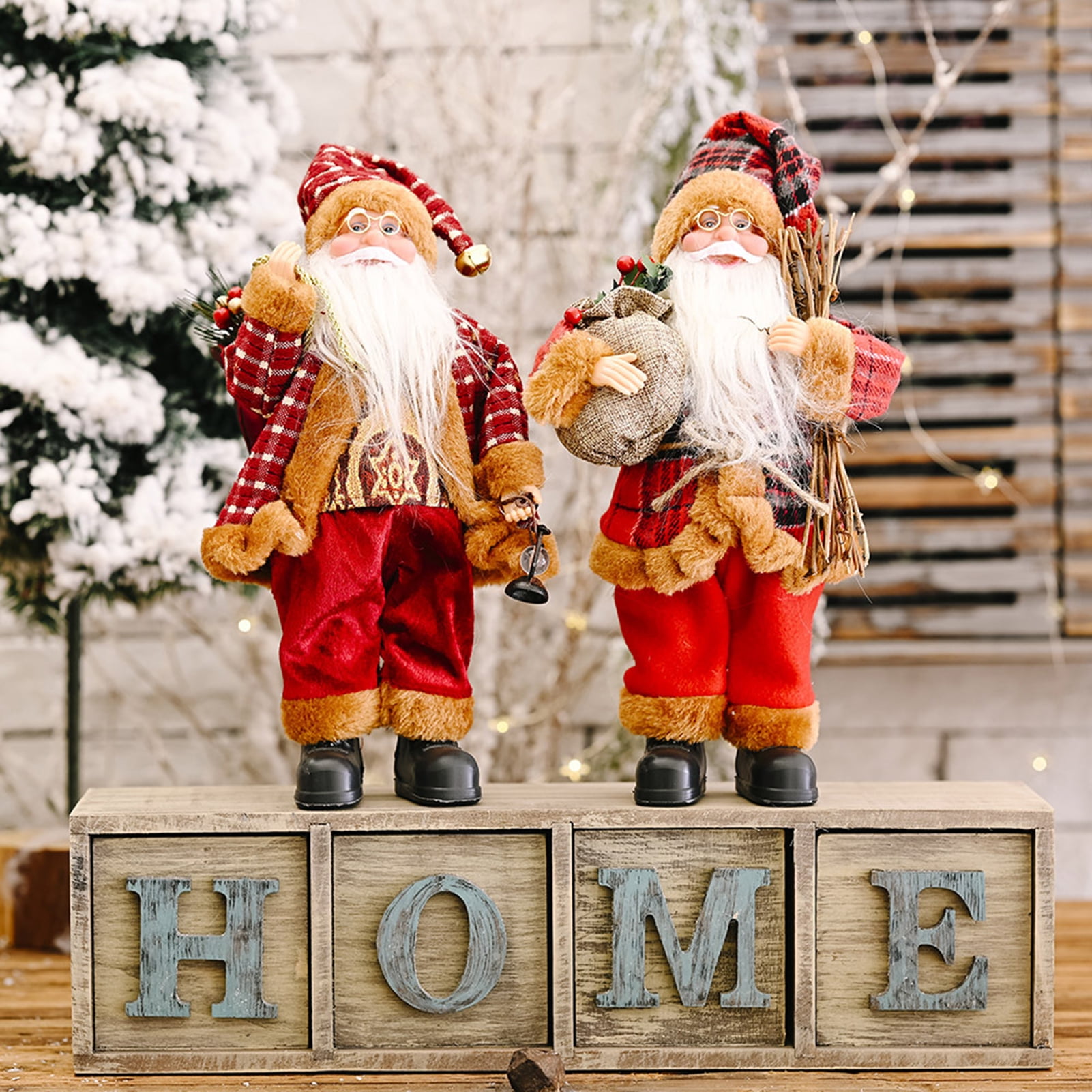 Travelwant Santa Claus Figurines Christmas Standing Santa Figure ...