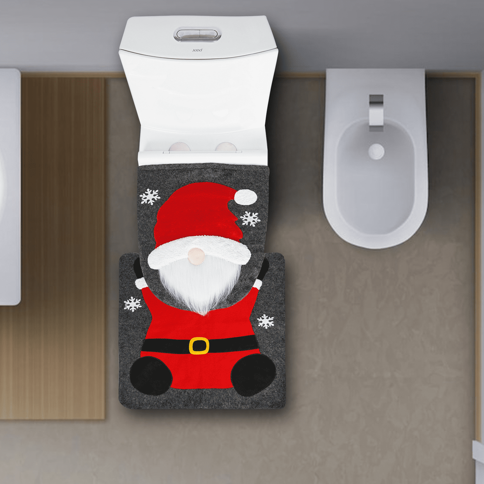 Travelwant Santa Toilet Seat Cover,Christmas Bathroom Sets with Rug ...