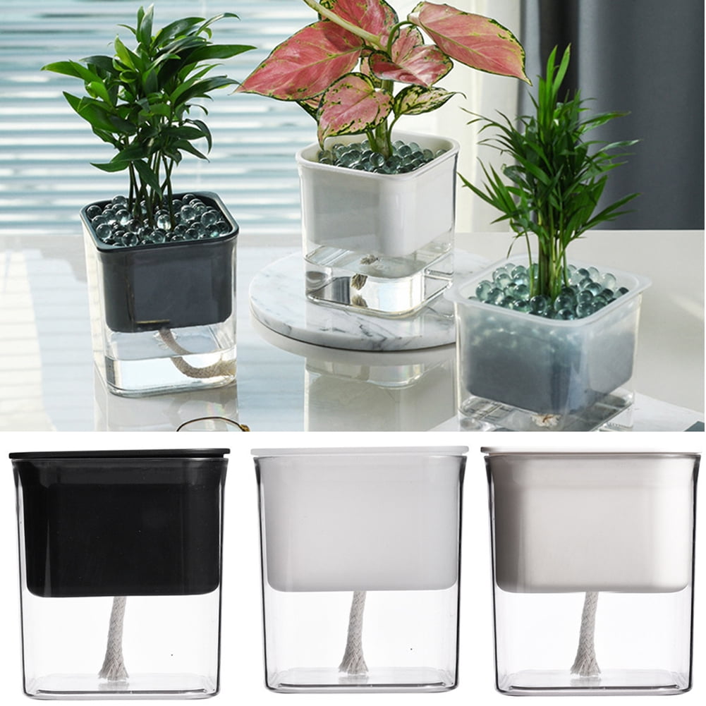 Travelwant Self-Watering Planter, Clear Plastic Automatic-Watering ...