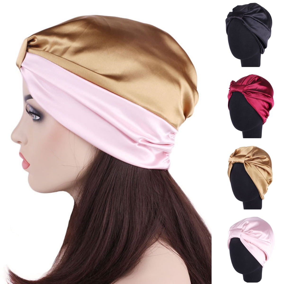 Travelwant Slip Silk Turban Double Lined Pure Silk Hair Turban Hair ...