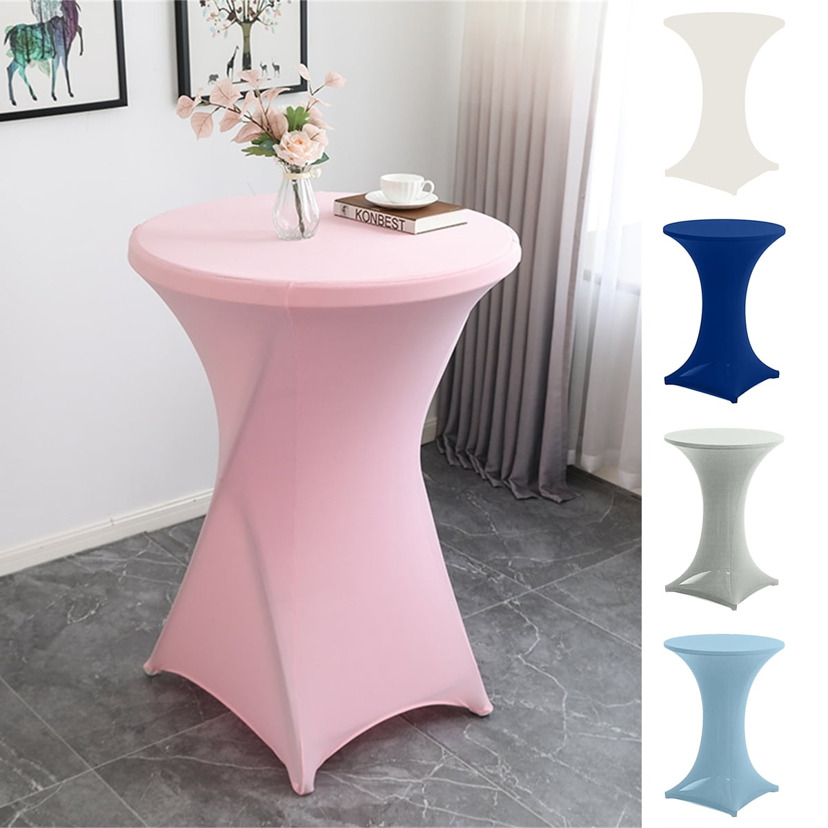 Travelwant Spandex Cocktail Table Cover - Fitted High Top Round Table ...