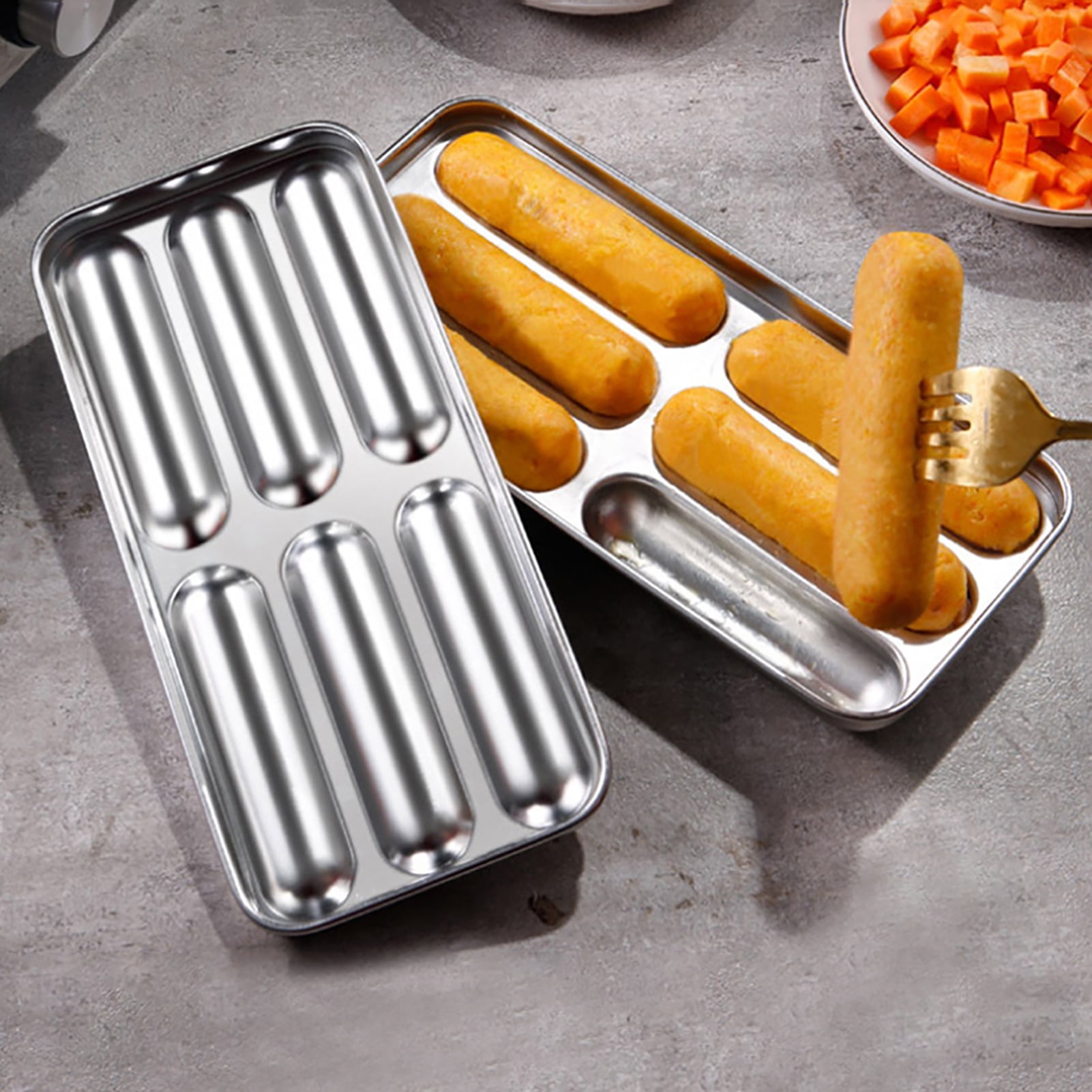 Travelwant Stainless Steel Sausage Mold Hot Dog Baking Mold Non-Stick ...