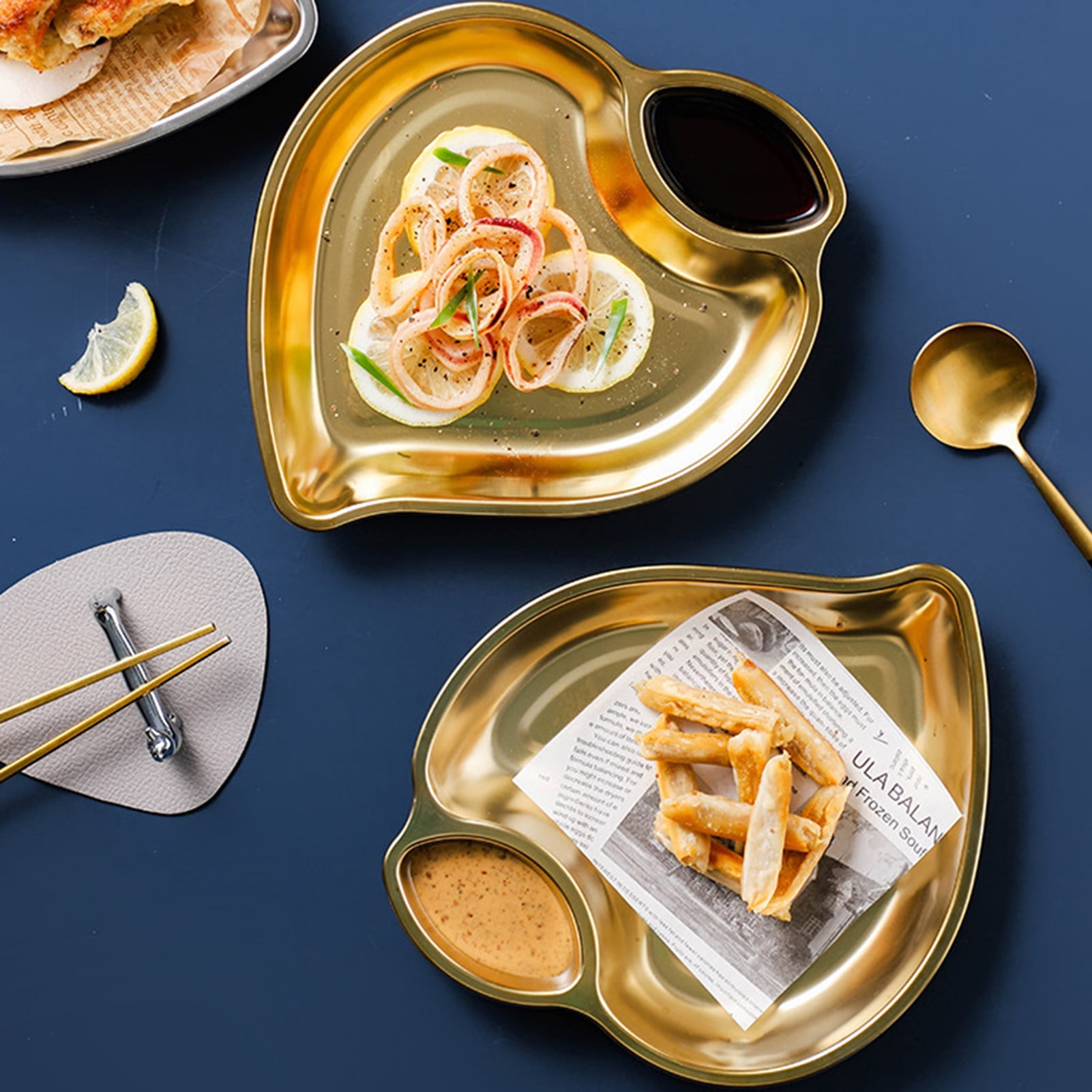 Travelwant Stainless Steel Snack Plates Divided Dinner Plates - Camping ...