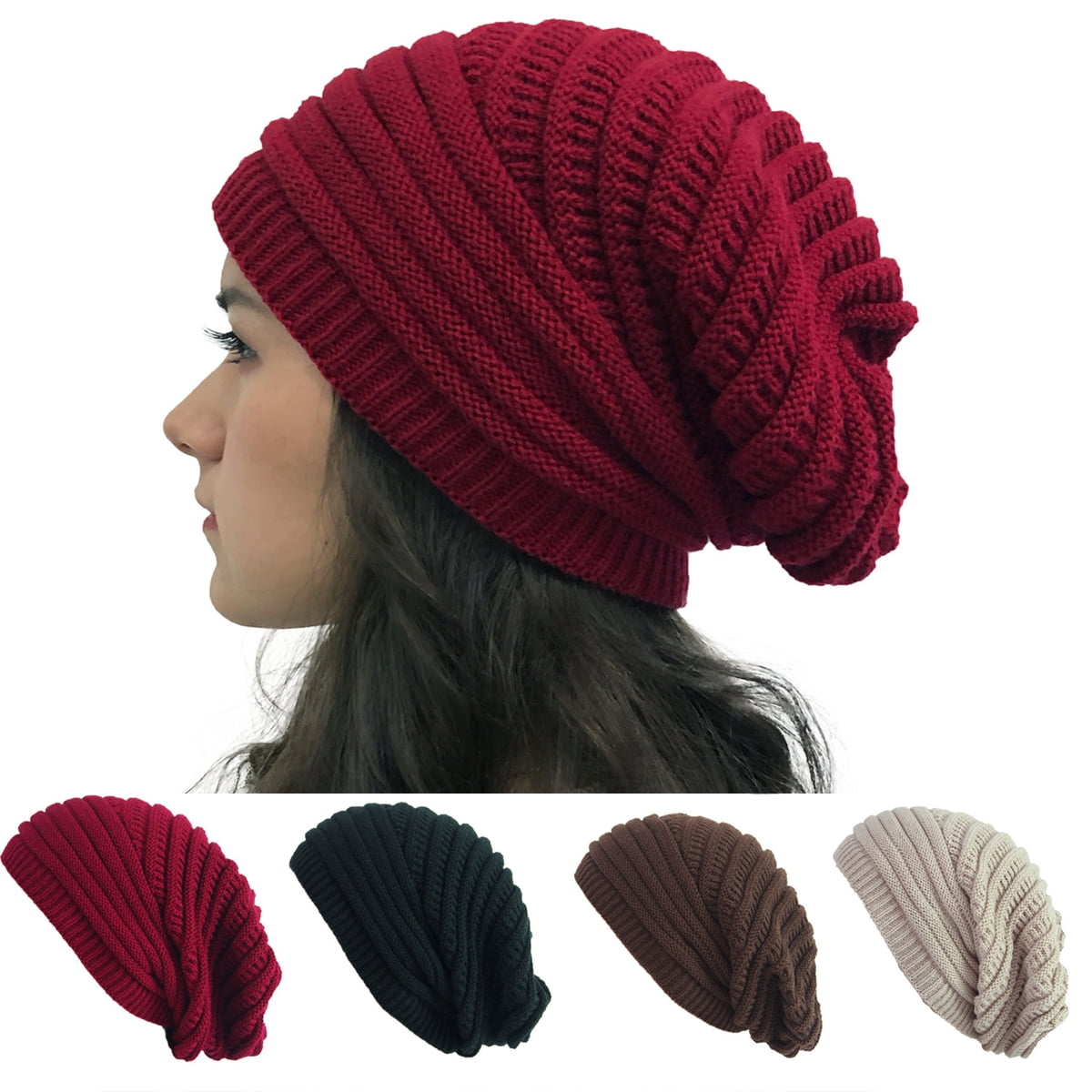 Travelwant Tough Headwear Slouchy Beanie Winter Hat for Women - Slouch ...