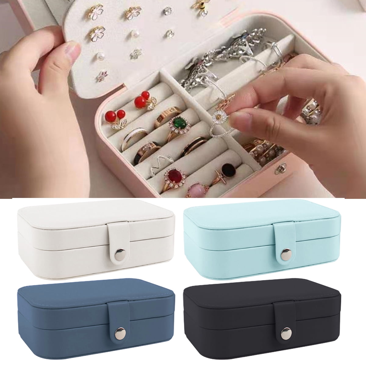 Travelwant Travel Jewelry Organizer, Portable Hanging Leather Carrying ...