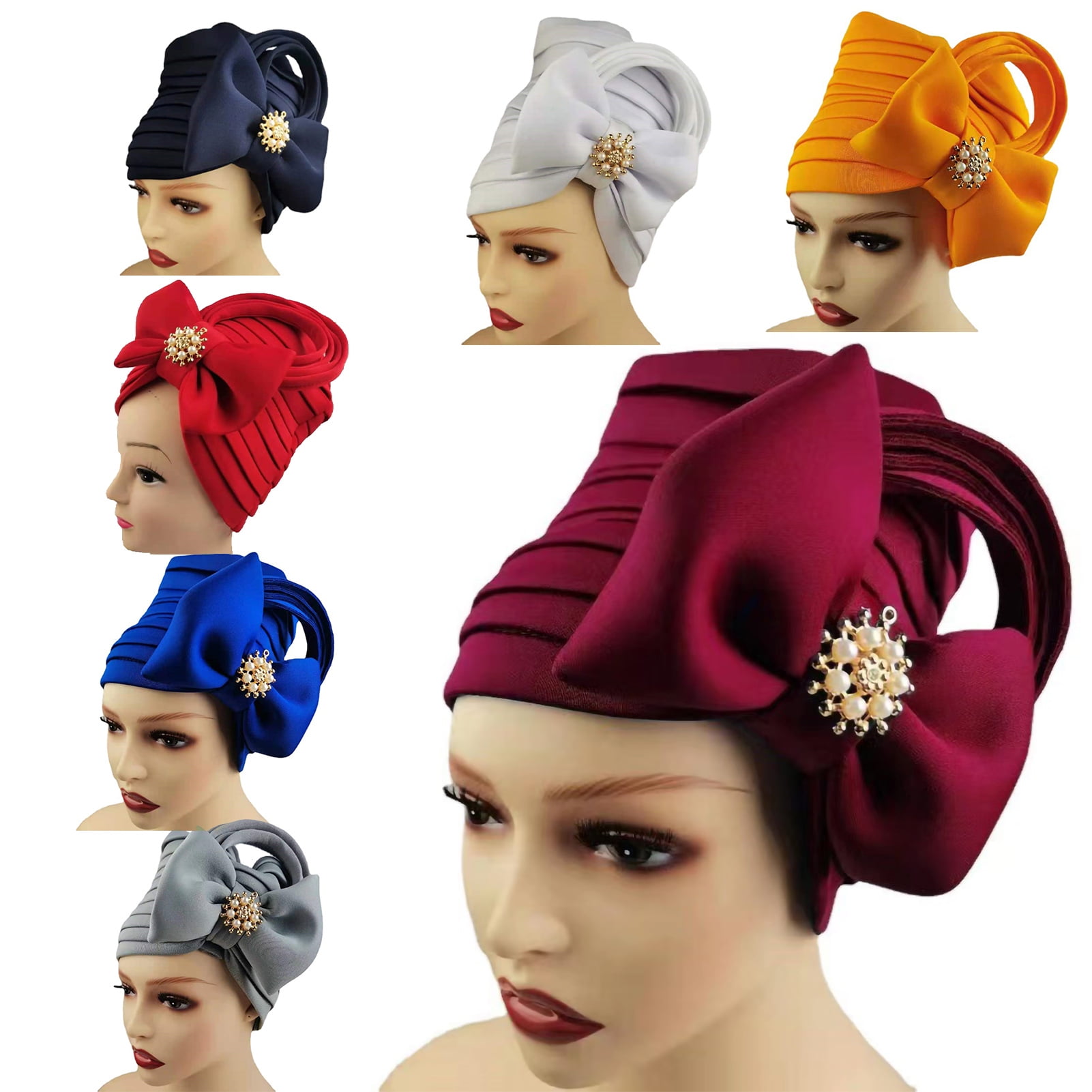Travelwant Turban Head Wraps for Black Women Stretchy Head Scarf ...