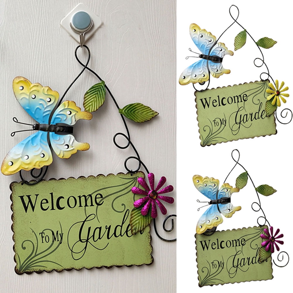Travelwant Vintage Metal Love My Garden Sign with Butterfly and Leaf ...