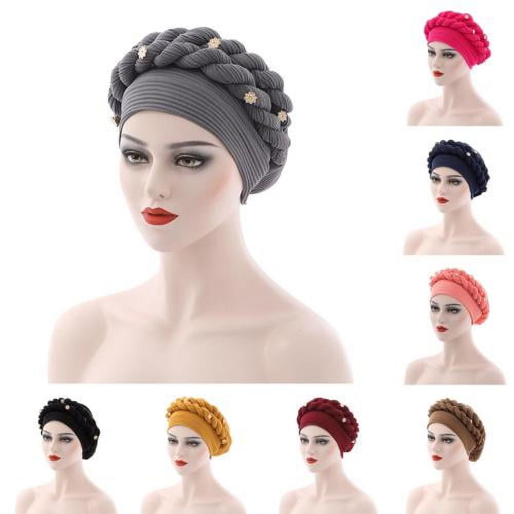 Travelwant Women Turban Pre-Tied Bonnet Braid Turban African Head Wrap ...