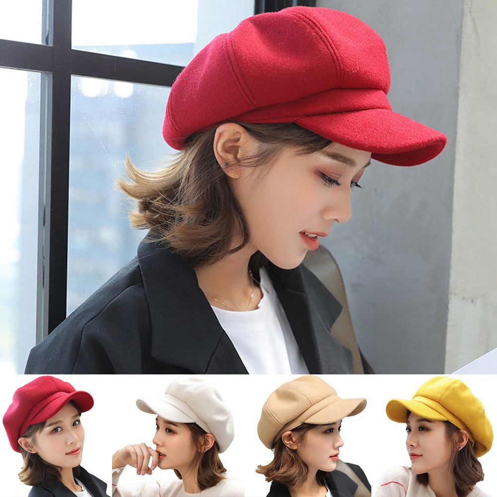 Travelwant Women's Newsboy Hats Fall Wool Cabbie Beret Tweed Girls ...