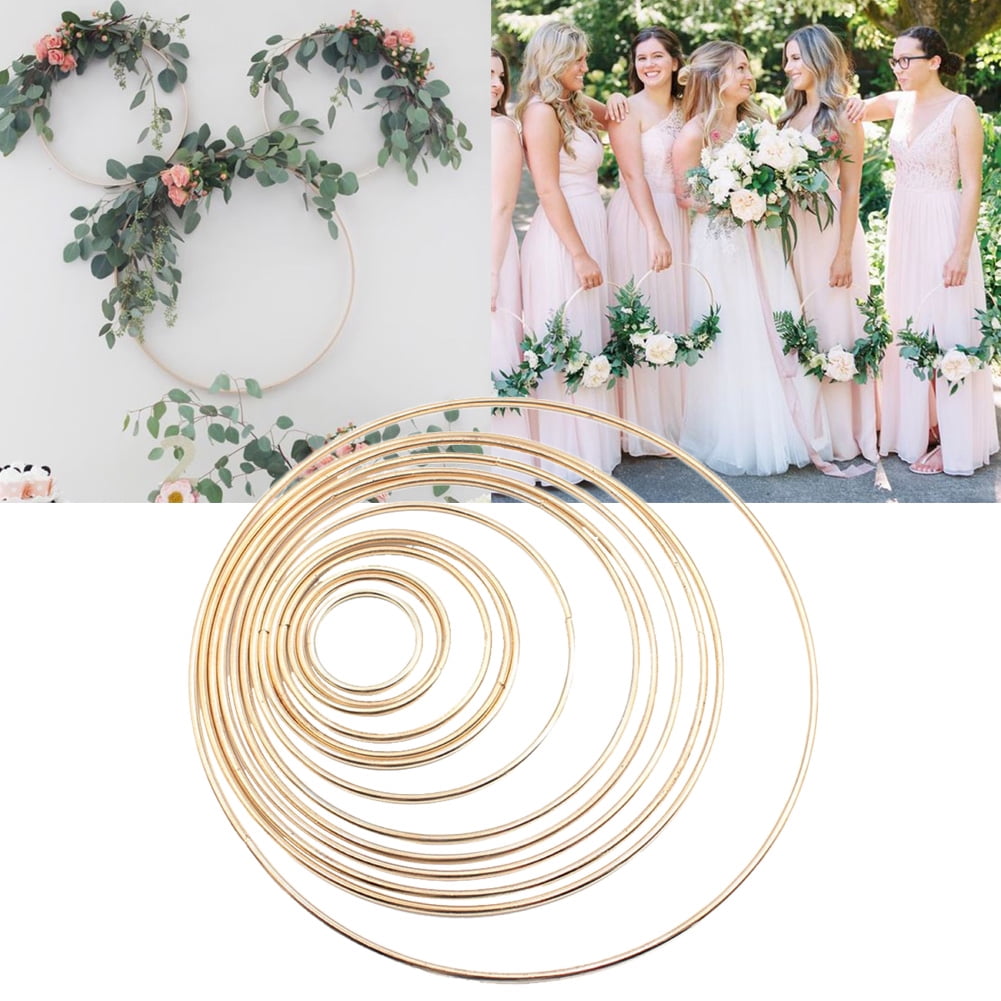 Travelwant Wreath Rings, Wooden Bamboo Floral Hoop Wreath Macrame Craft ...