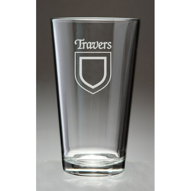 Travers Irish Coat of Arms Pint Glasses - Set of 4 (Sand Etched ...