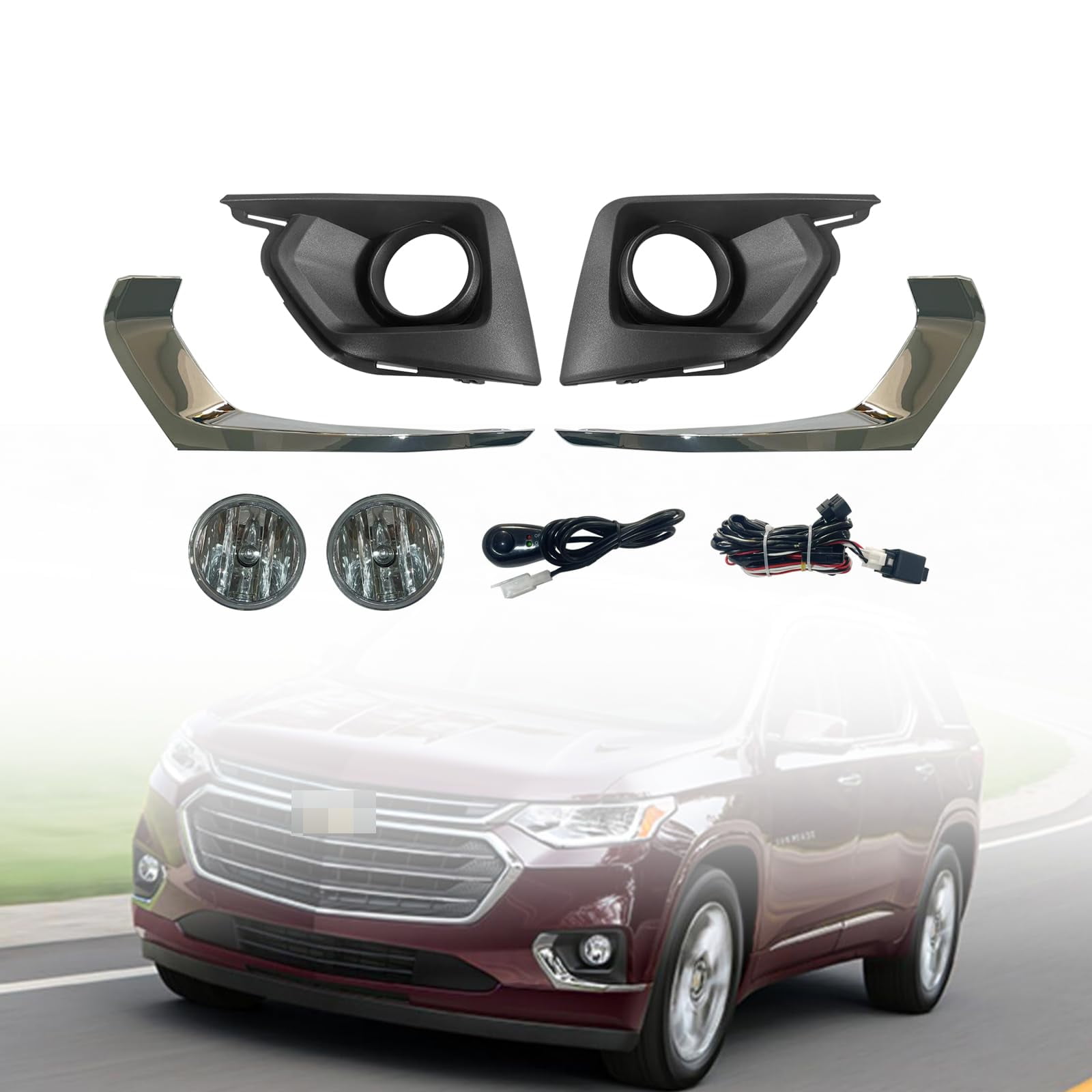 Traverse Bumper Fog Lights GP27 Lamp With Bezel & Switch Left + Right ...