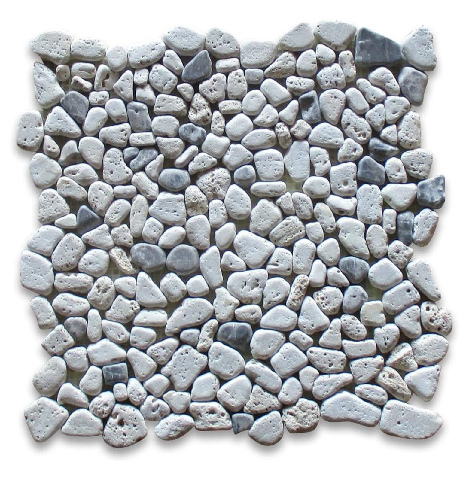 Travertine Mix Emperador Dark Marble River Rocks Pebble Stone Mosaic ...