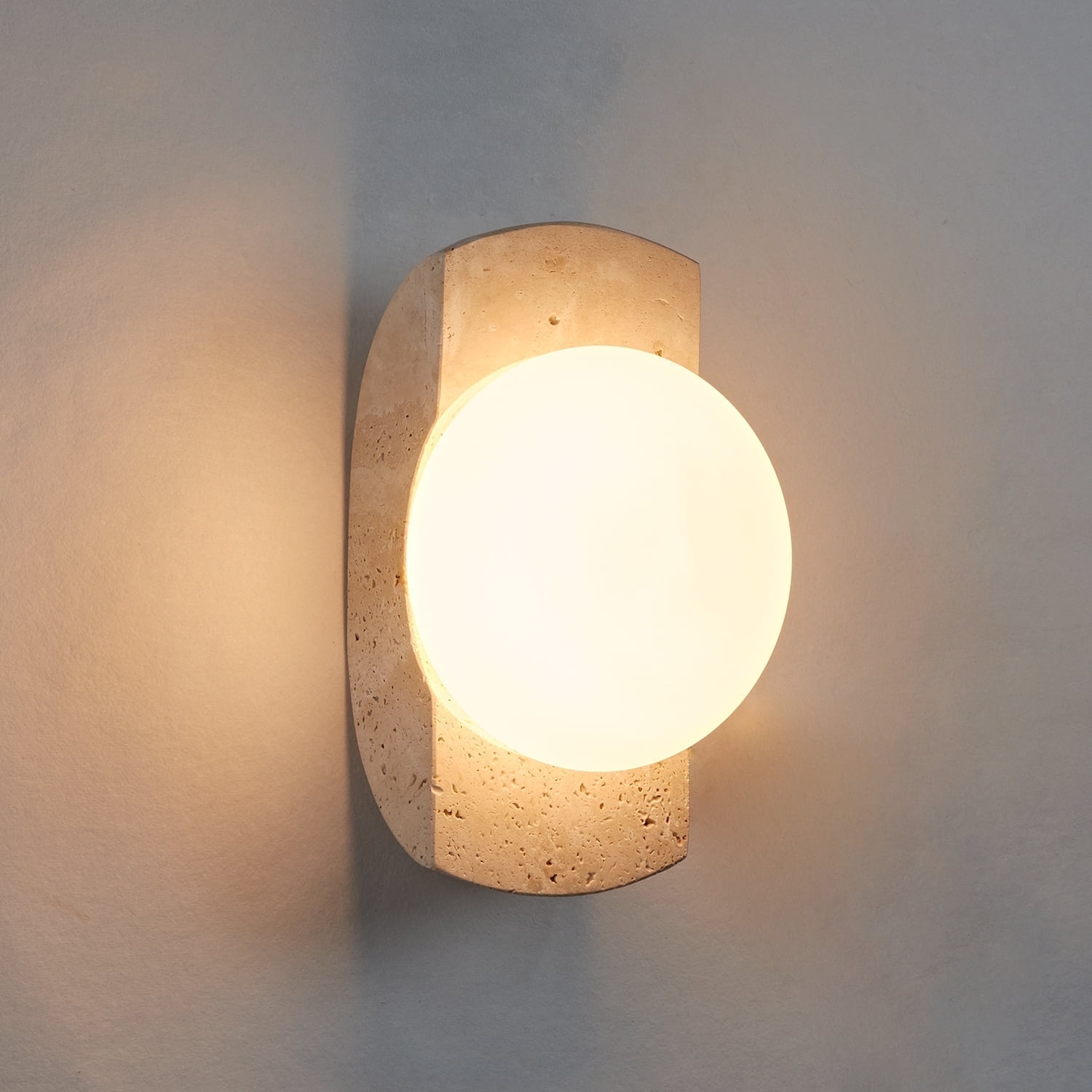 Travertine Opaline Wall Sconce Neptune Travertine Wall Sconce Light ...
