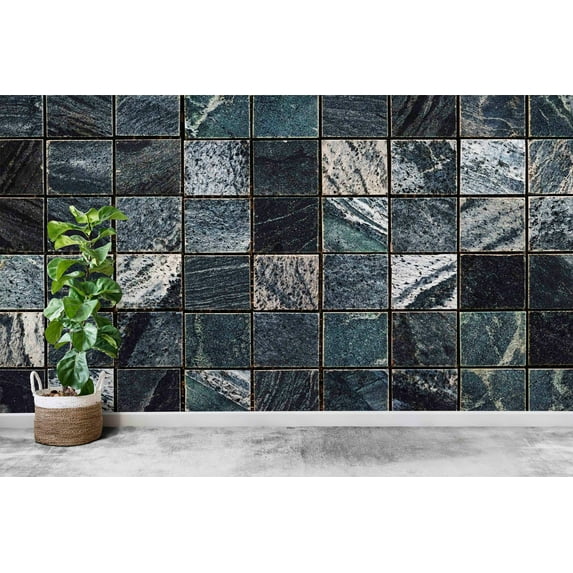 Travertive Wall Mural, Wallpaper Wall Art, Gray Marble Wall Poster ...