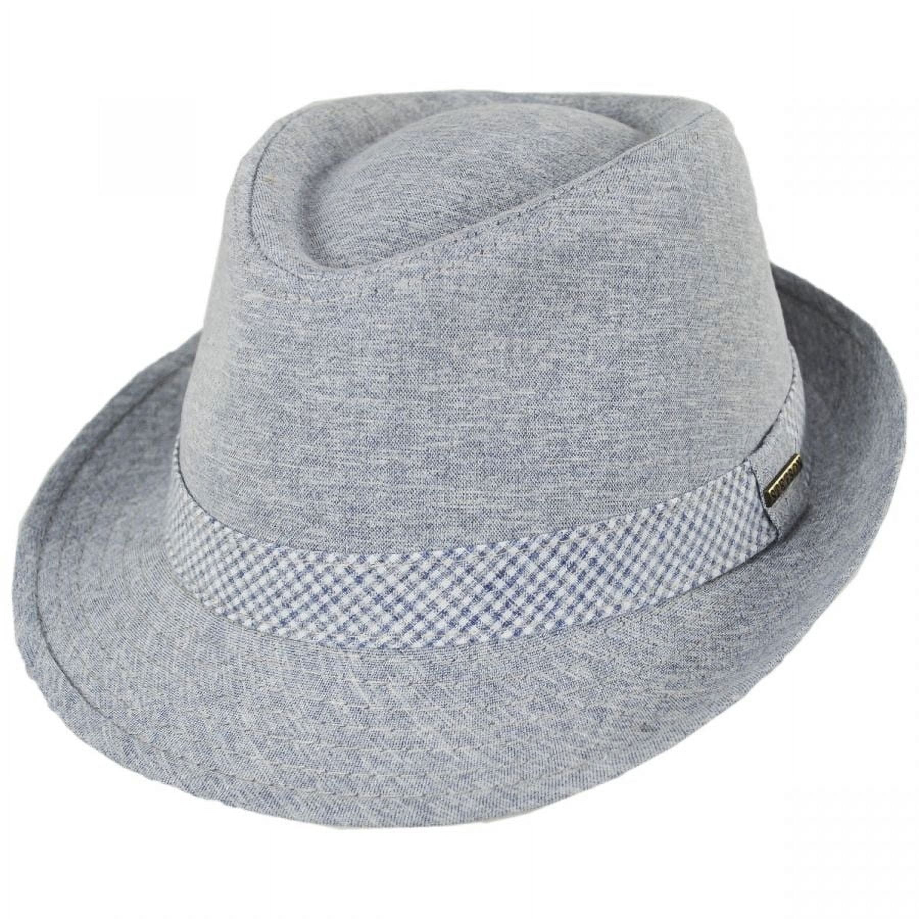 Travis Cotton Trilby Fedora Hat - XL - Navy Blue - Walmart.com