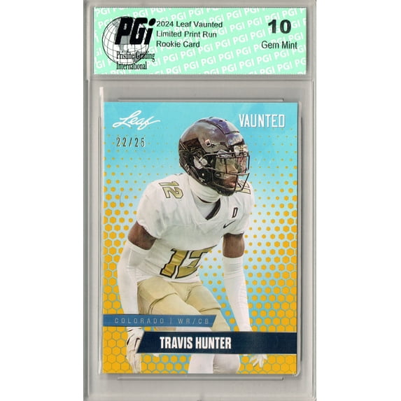 Travis Hunter 2024 Leaf Vaunted #V-19 Gold 25 Made Debut Year Rookie ...