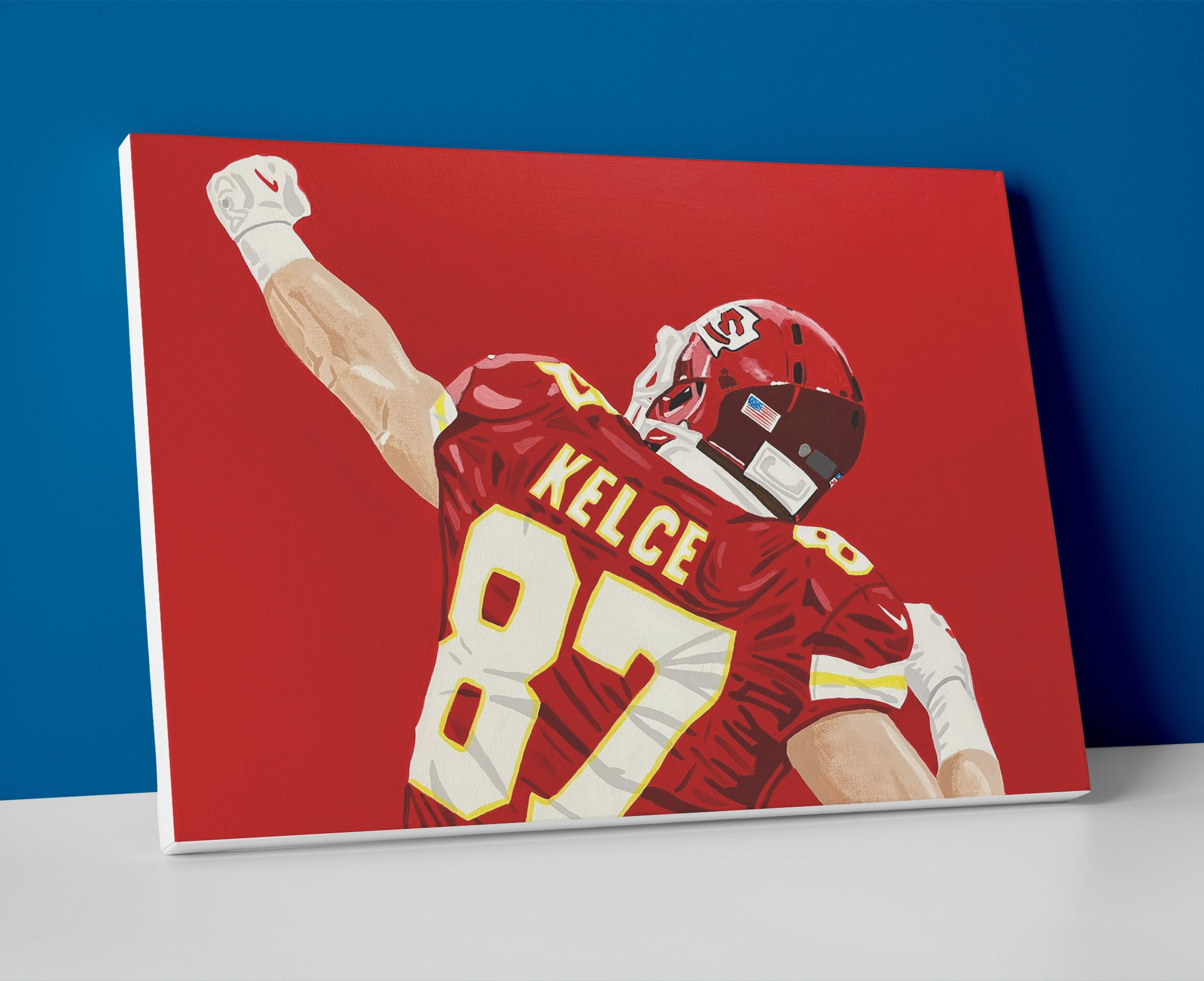 Travis Kelce Football Poster or Wrapped Canvas - Walmart.com